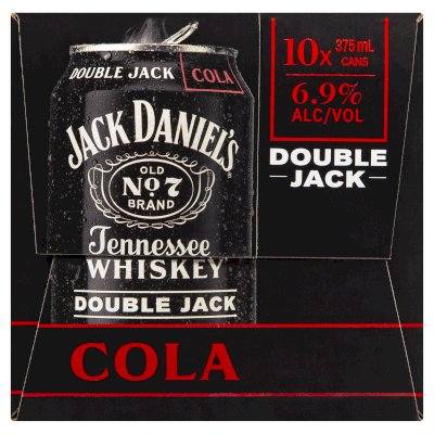 Buy Jack Daniels Double Jack & Cola Can 375mL (10 Pack) Online