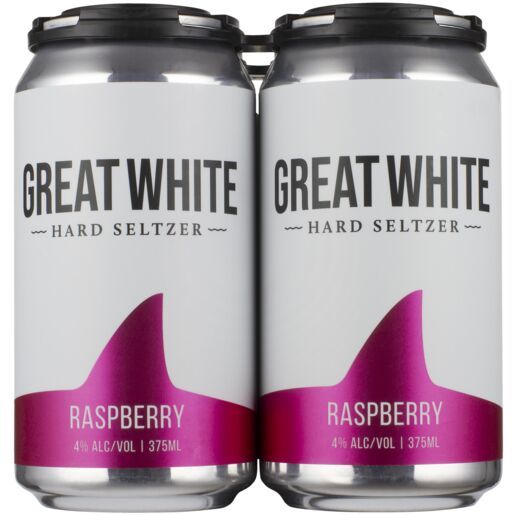 Great White Hard Seltzer Raspberry Can 375mL | First Choice Liquor Market