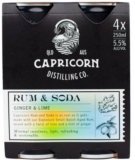 Capricorn Rum & Soda With Ginger & Lime 250mL | First Choice Liquor Market