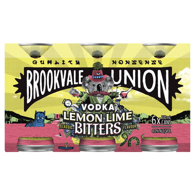 Buy Brookvale Union Vodka Lemon Lime Bitters Can 330mL Online