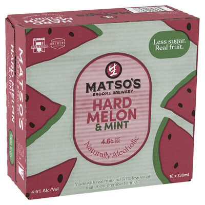 Matso's Hard Melon Can 330ml - 4 & 16 Pack Deals