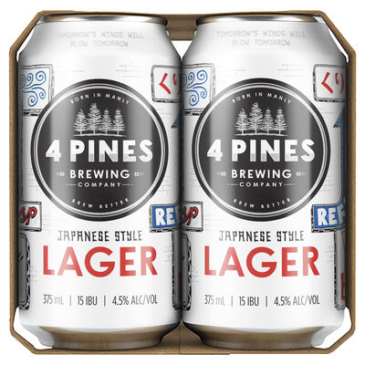 4 Pines Brewing Japanese Lager Can 375mL | Liquorland