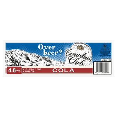 Canadian Club & Cola Can 375mL - Single, 6 & 24 Pack Deals